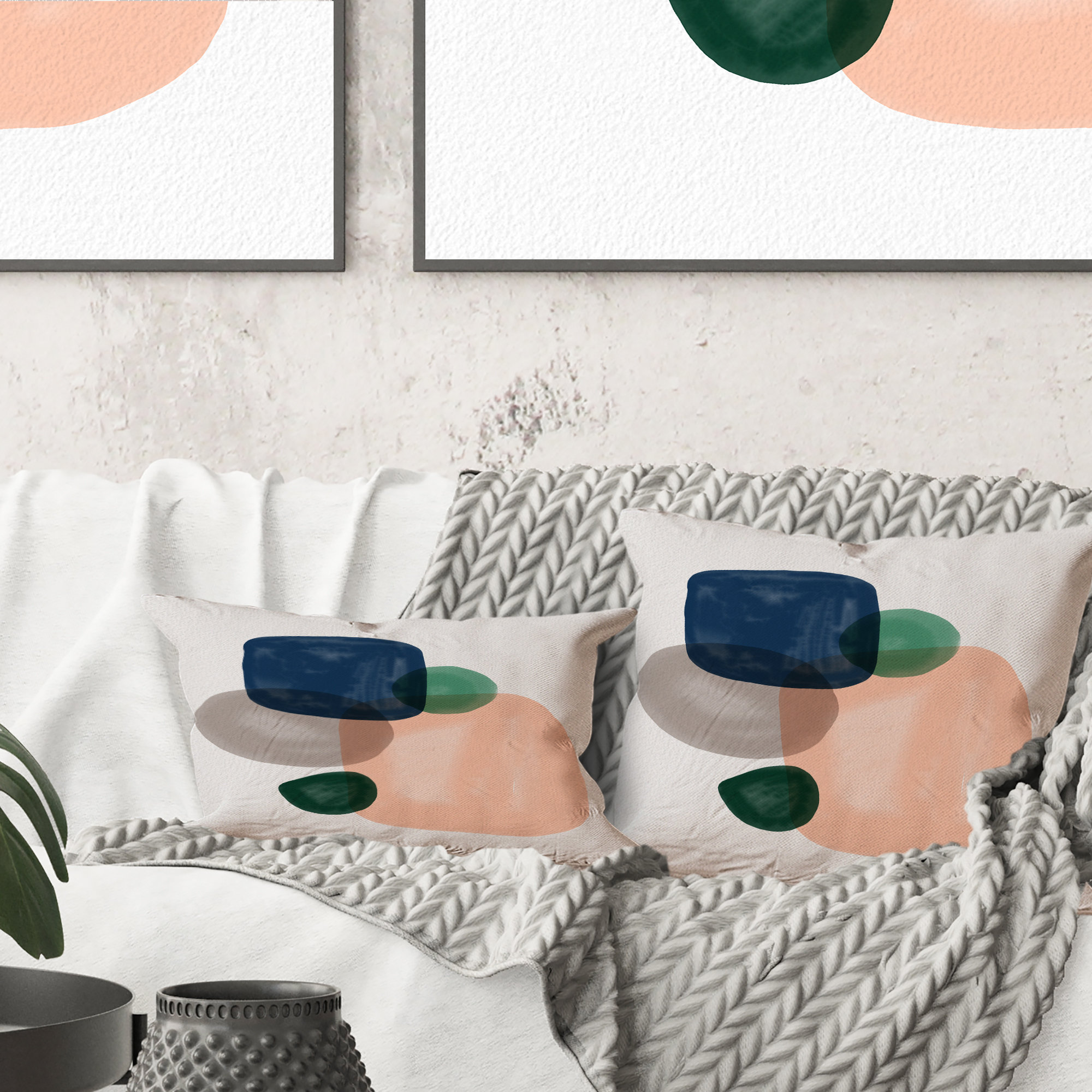 Design Art Minimal Retro Abstracts II - Modern Printed Throw Pillow ...