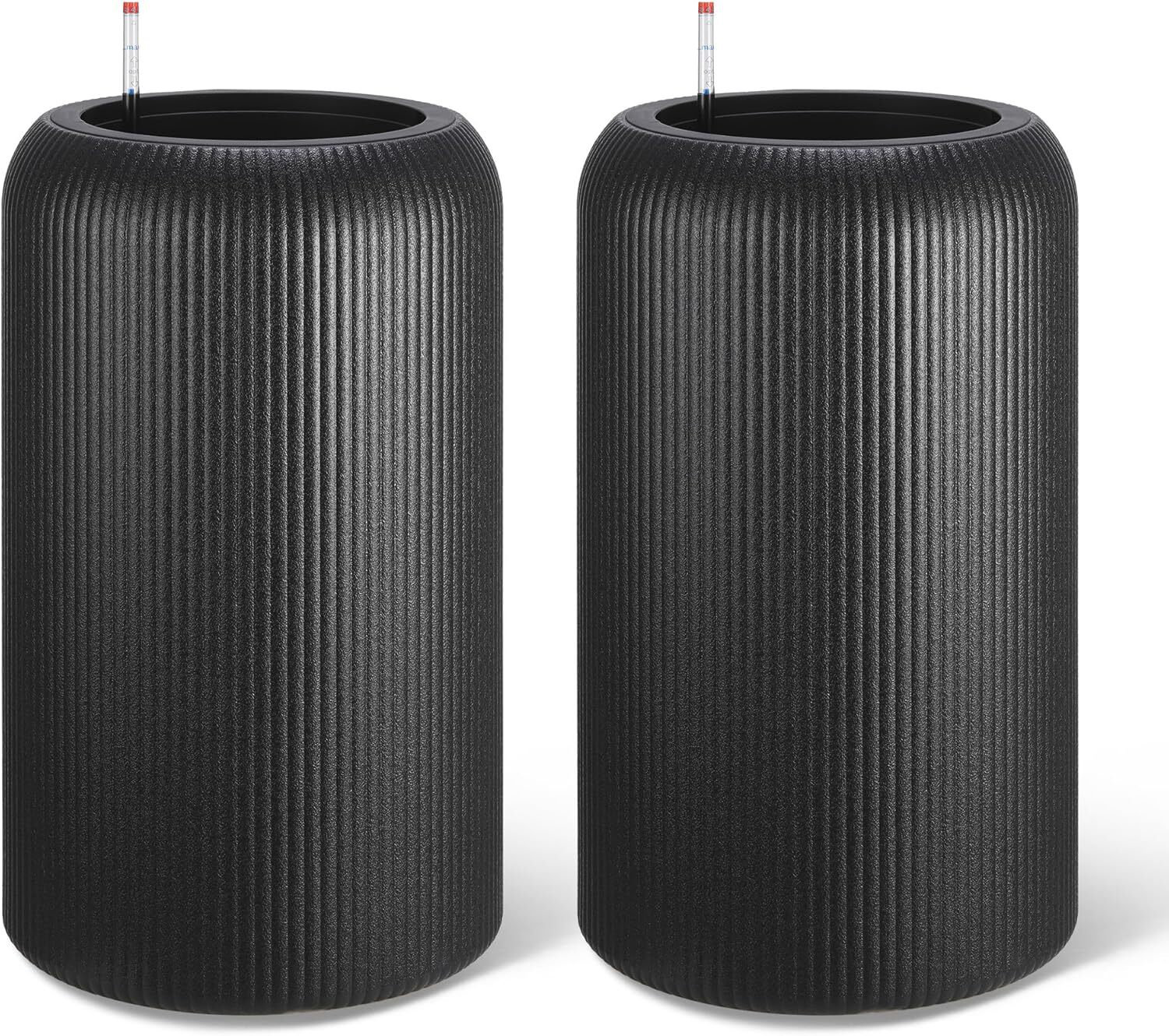 Latitude Run® 21 Inch Tall White Planters Set Of 2 Large Flower Pots ...