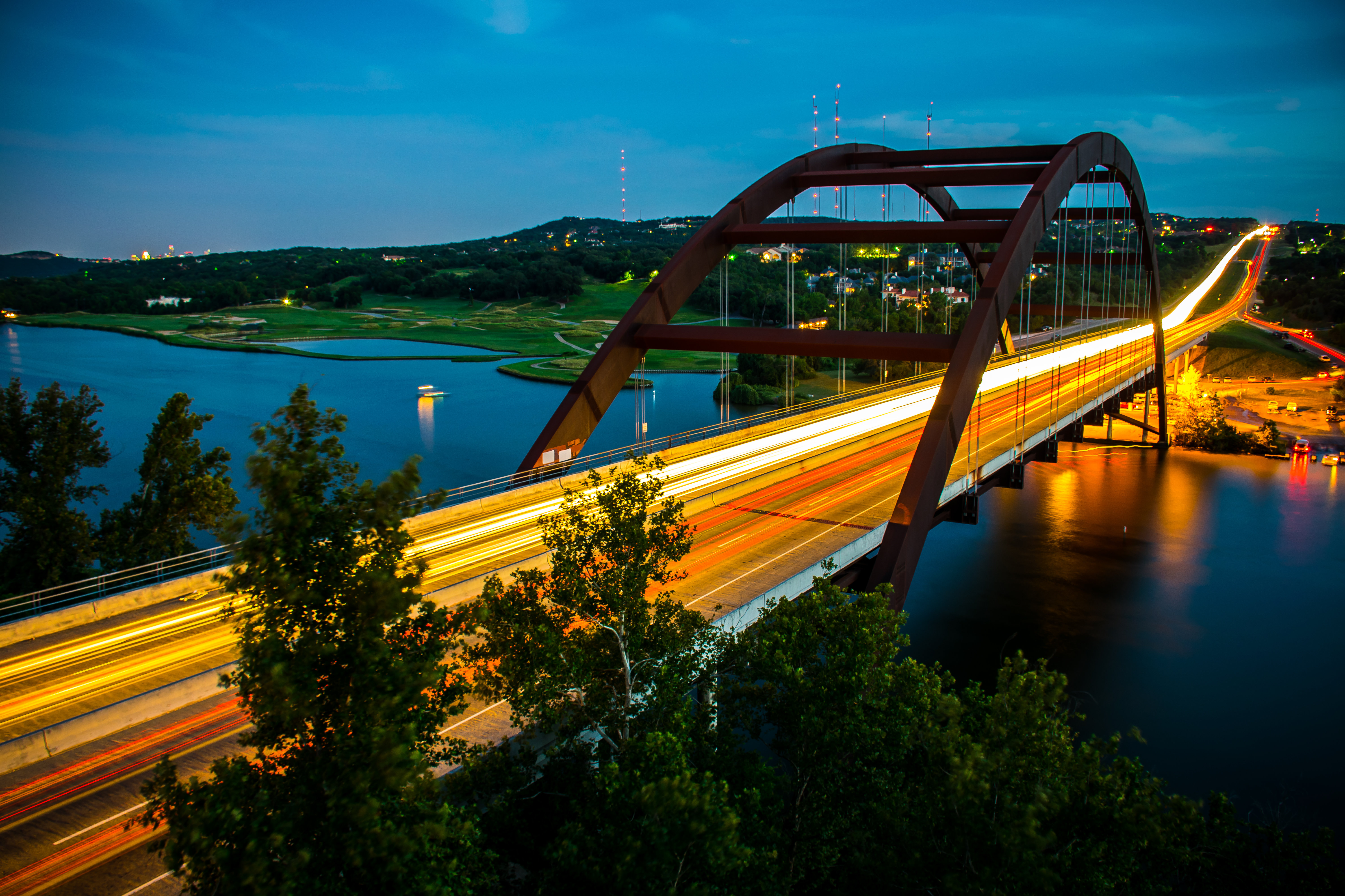 Hokku Designs Chelci 360 Bridge At Night On Canvas by ...