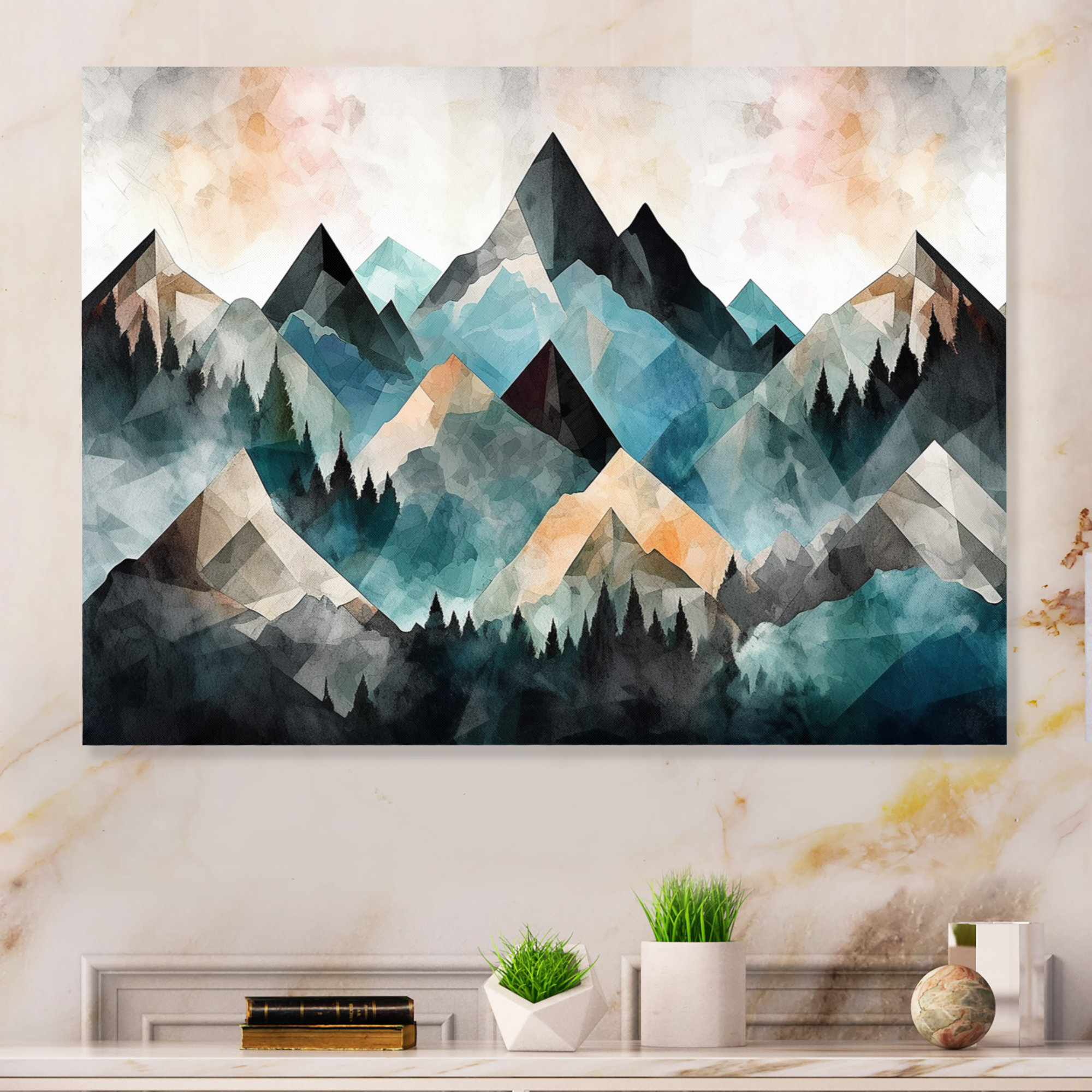 Millwood Pines Setrag Setrag Minimalism Winter Mountains III On Metal ...