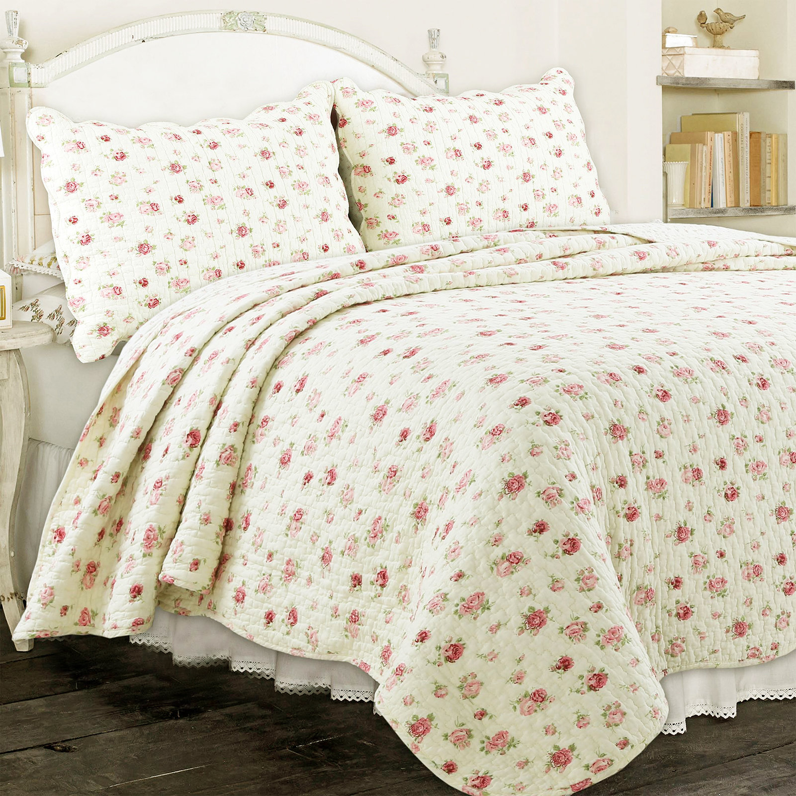 Cozy Line Home Fashion Rose Pink/Off-White Cotton 180 TC Reversible ...