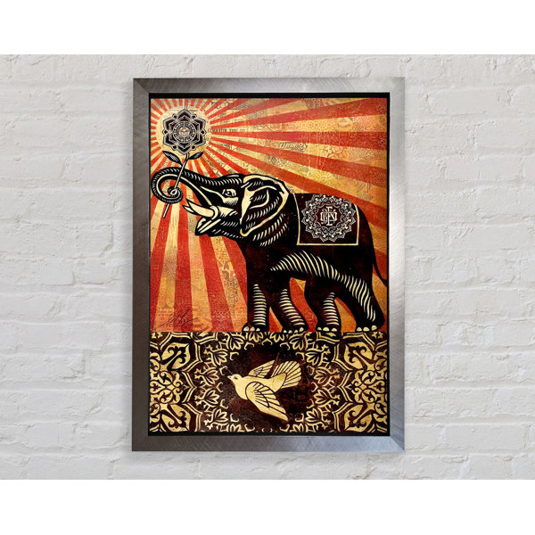 Bright Star Elephant Sun Rays - Single Picture Frame Print | Wayfair.co.uk