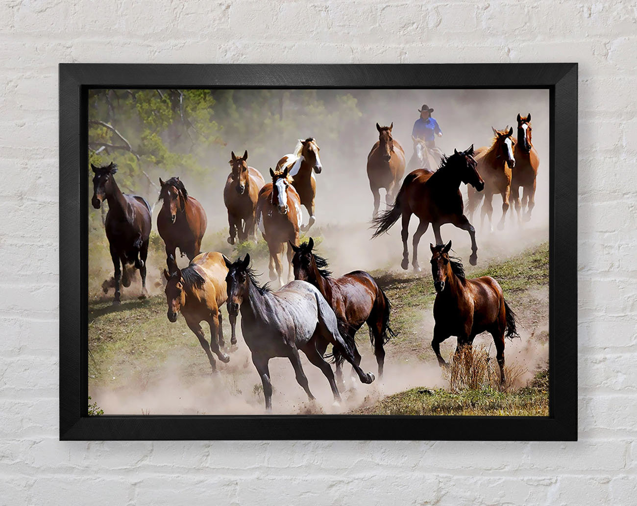 Bright Star Wild Horse Stampede - Print | Wayfair.co.uk