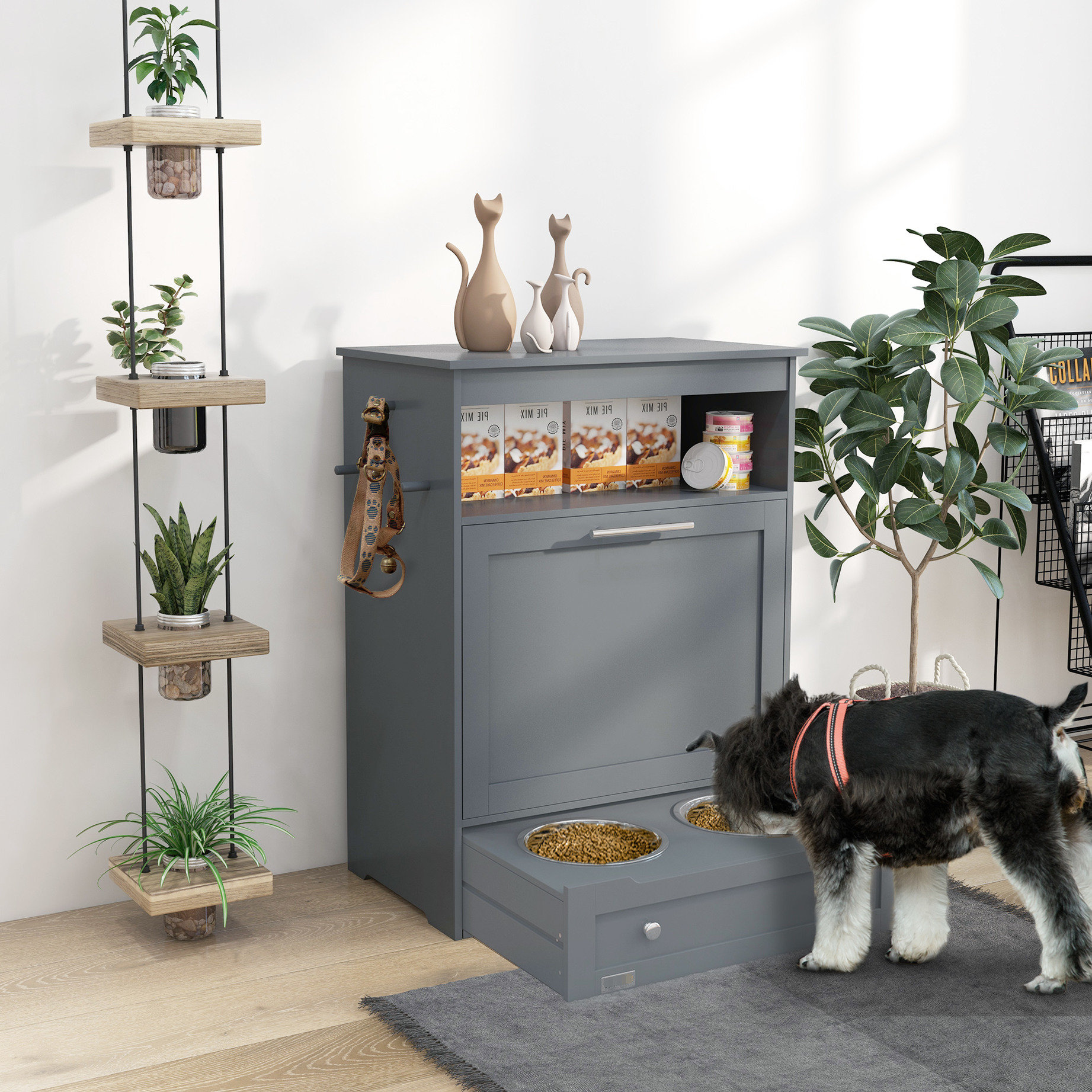 Tucker Murphy Pet™ Gray Pet Supply Shelf With Hanger - Save Space And ...