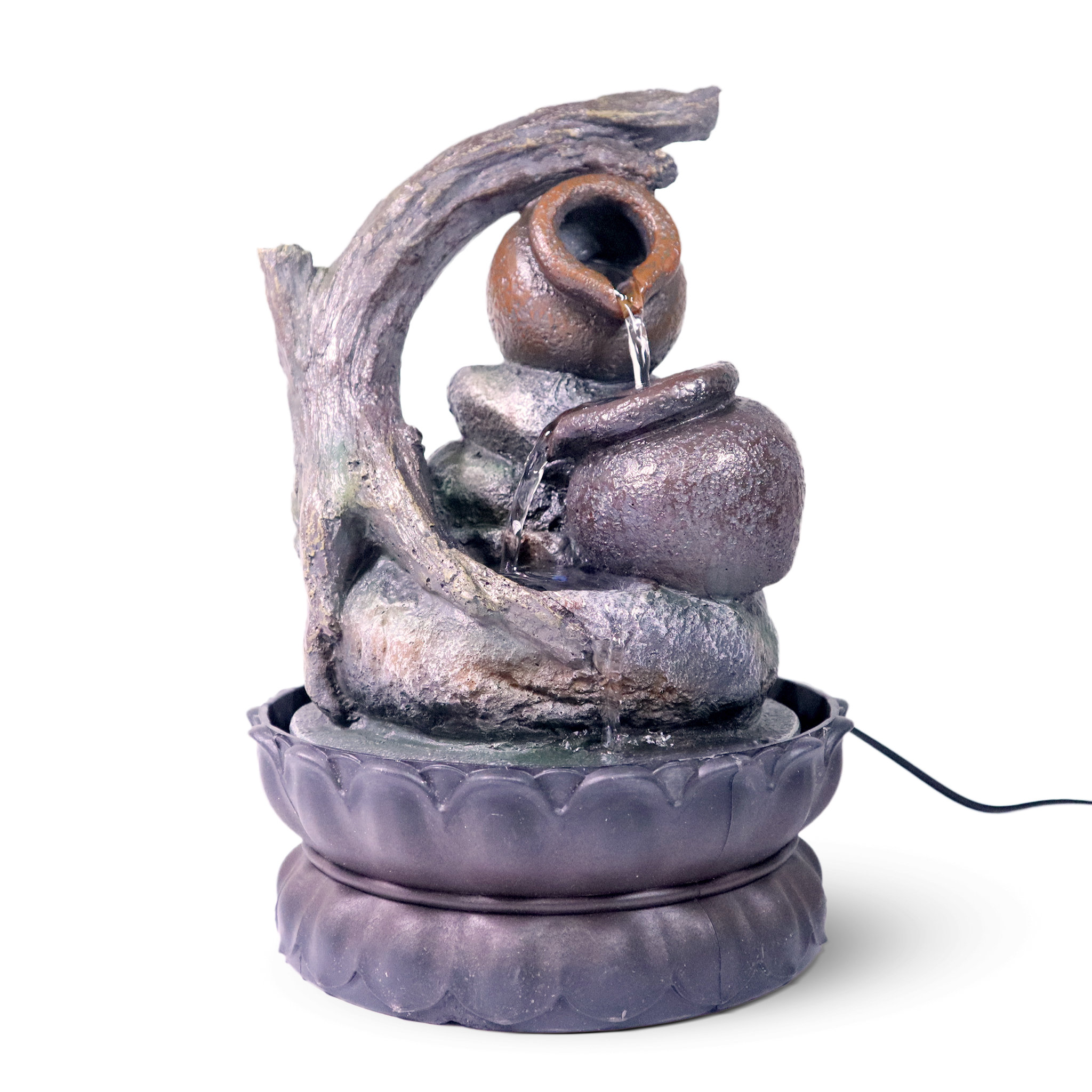 Millwood Pines Indoor Water Fountain, 11" Desktop Waterfall For Home ...