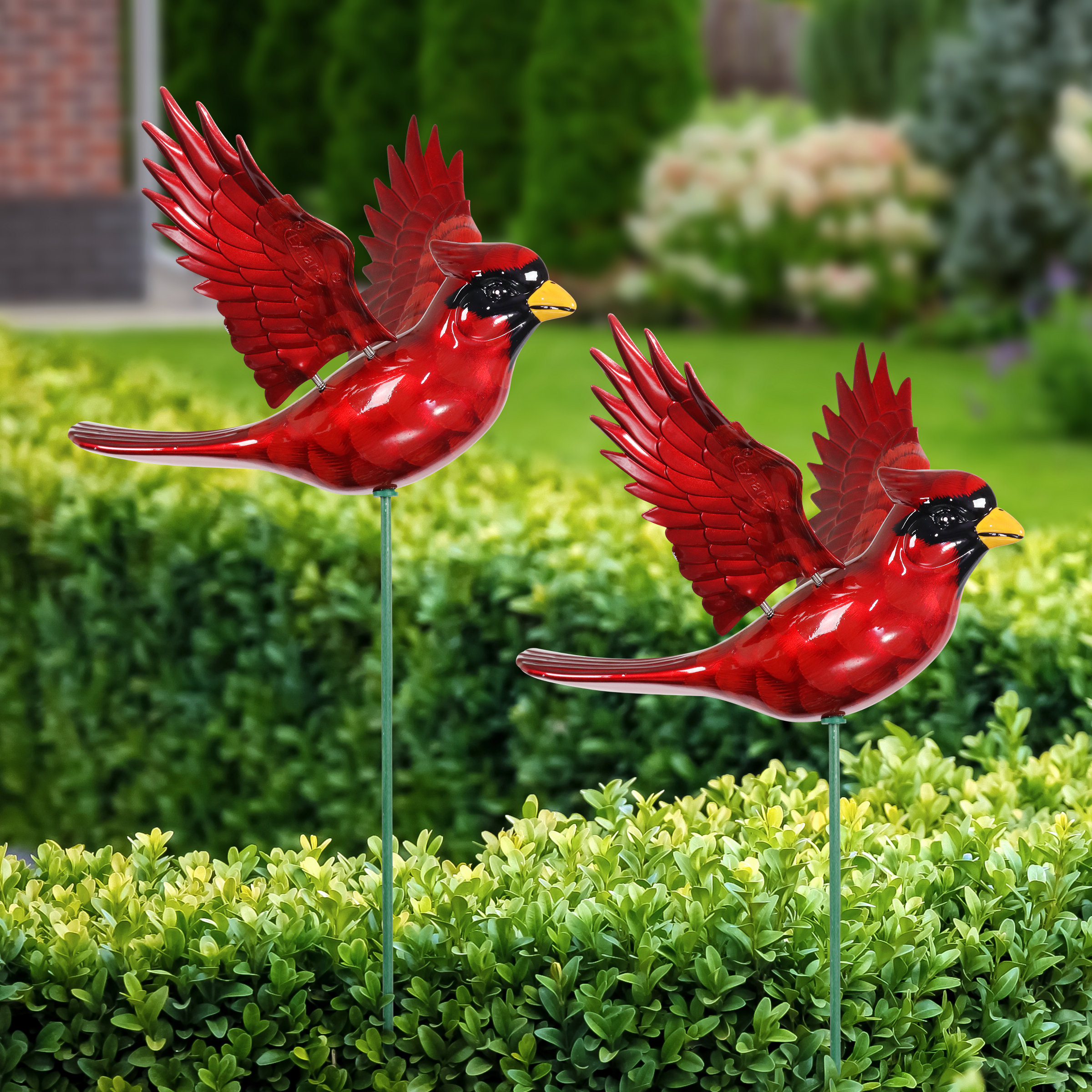Exhart Large WindyWings Cardinal Garden Stakes, 11 inch wingspan ...