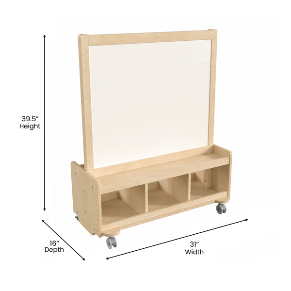 Bright Beginnings Commercial Wooden Mobile Art Center For 2 With Lower ...
