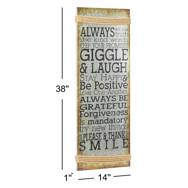 Andover Mills™ Metal Rope Sign Wall Décor & Reviews | Wayfair