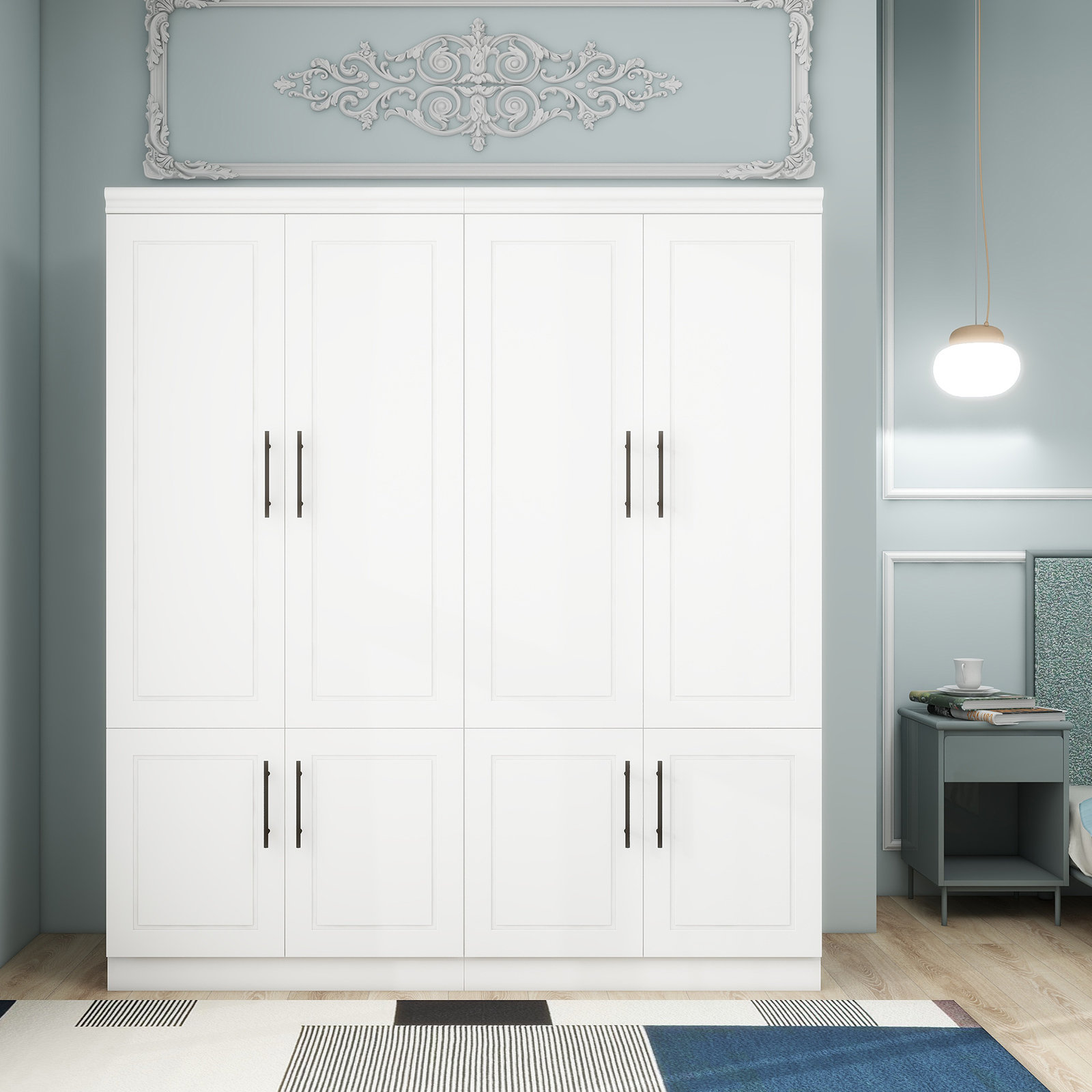 Red Barrel Studio 4-Door Wardrobe Armoires, White - Wayfair Canada