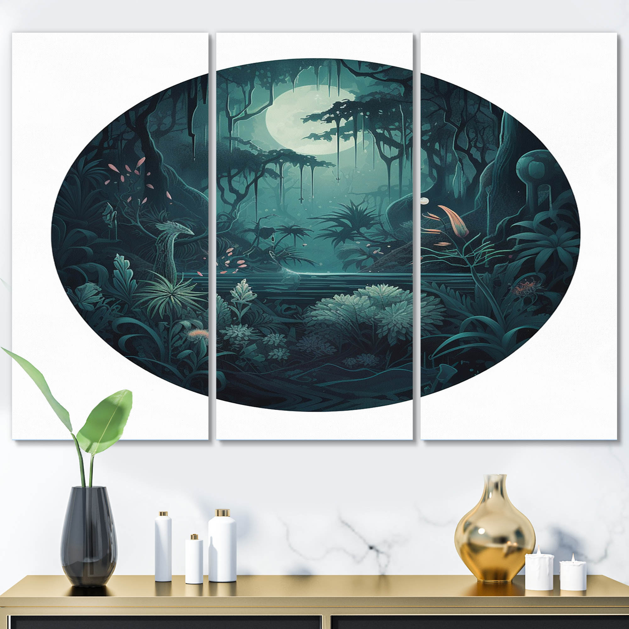 Design Art Magical Lake Visions Retro Blue Botanicals VI - Christianism ...
