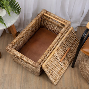 Bayou Breeze Wicker Toy Chest Rattan Basket with Lid & Reviews | Wayfair