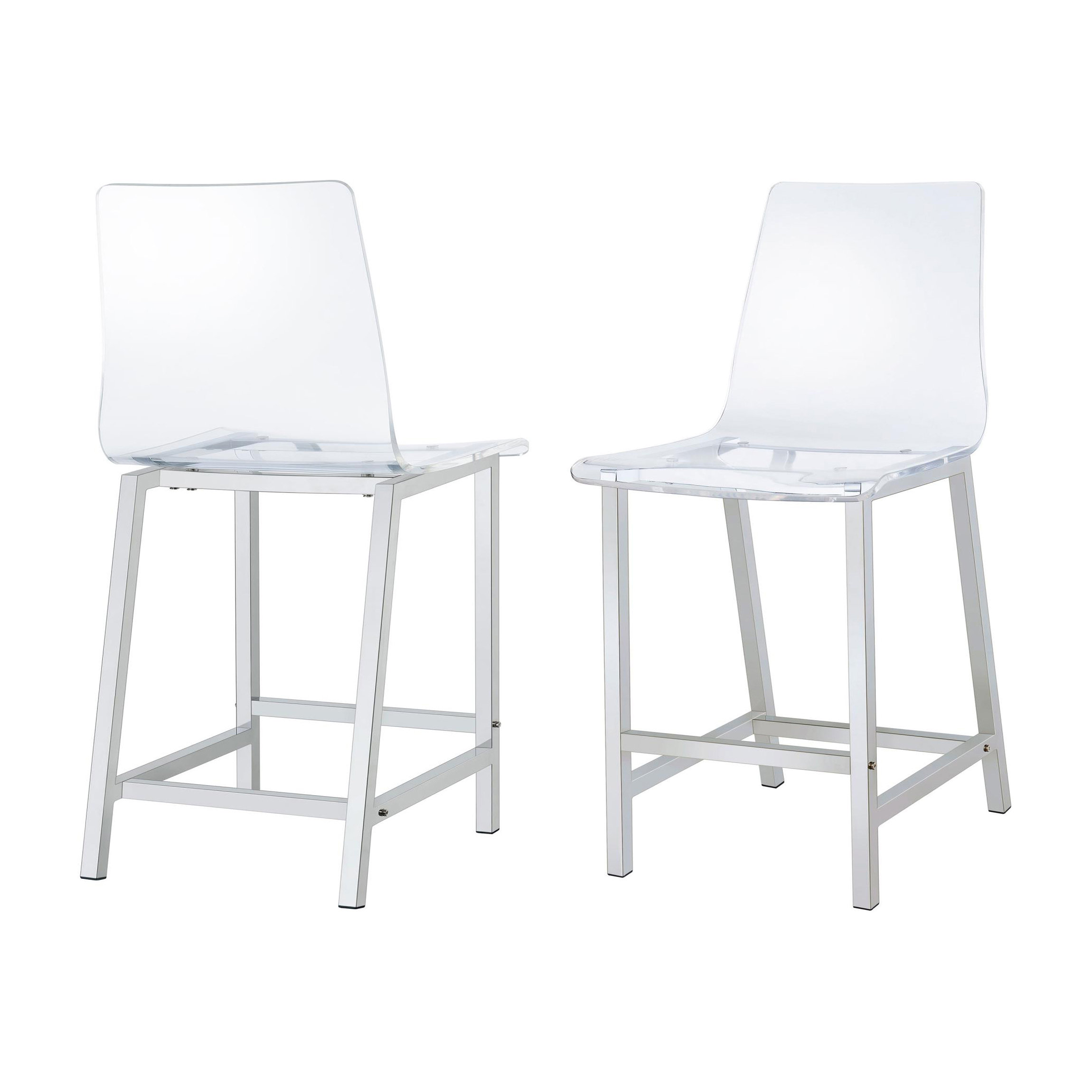 Orren Ellis Selmir Stool in Chrome and Clear | Wayfair
