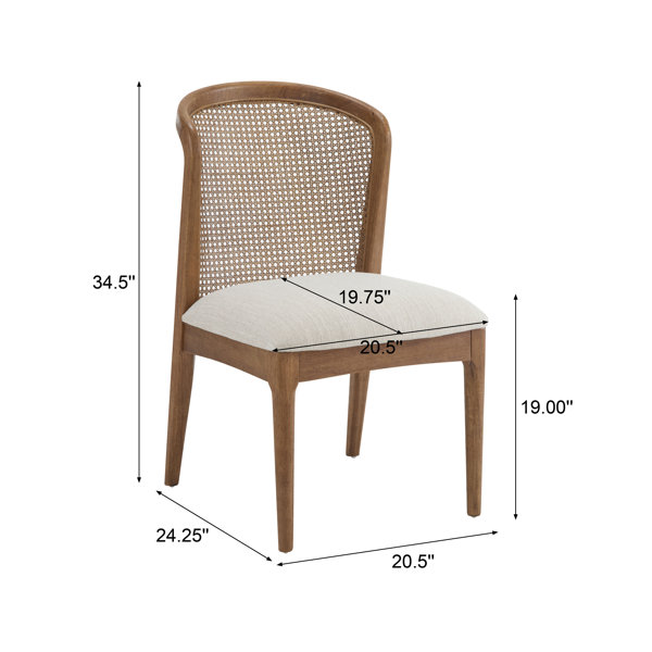 Bayou Breeze Cayli Wood & Rattan Dining Chairs | Wayfair