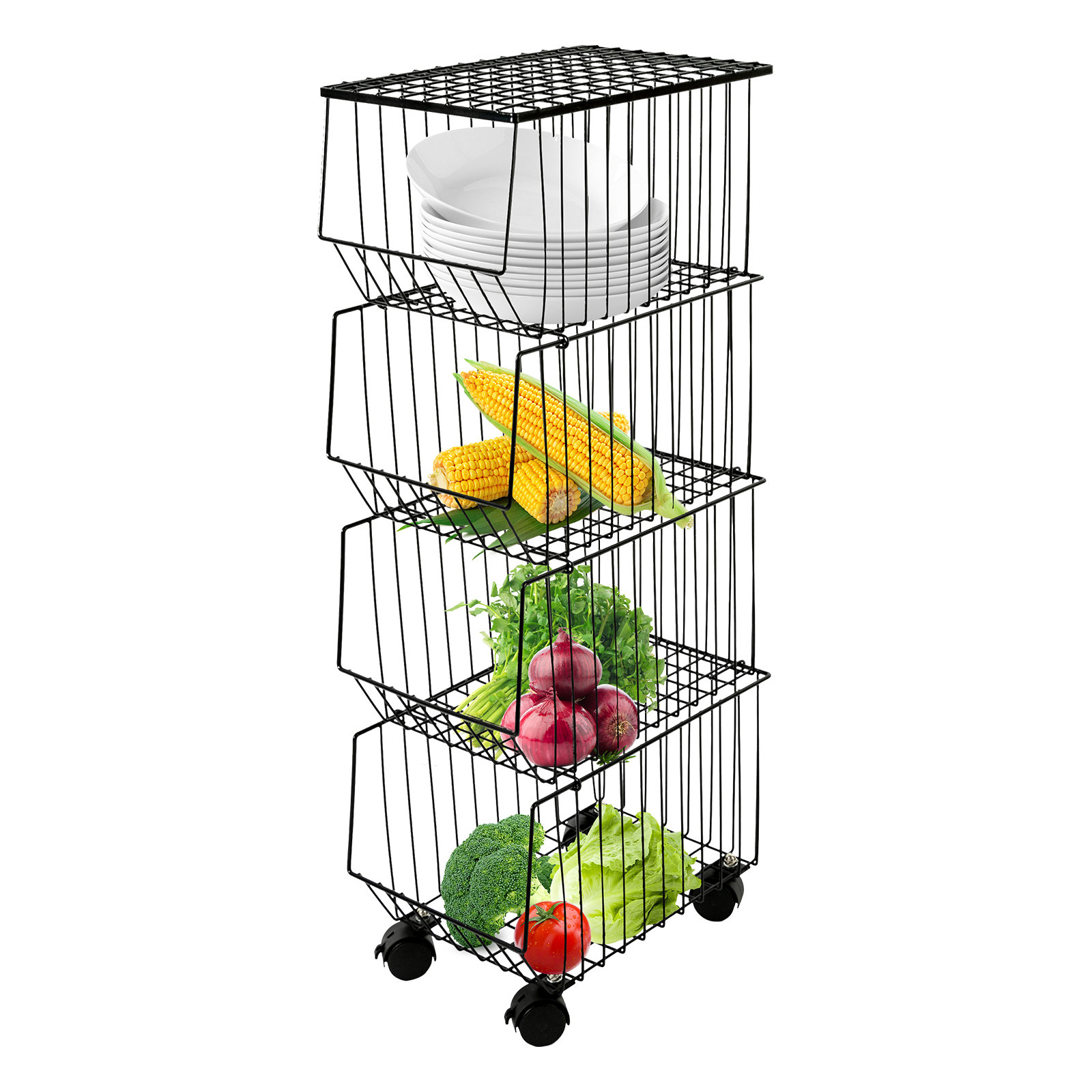 Rebrilliant 4-Layer Detachable Fruit and Vegetable Storage Rack with ...
