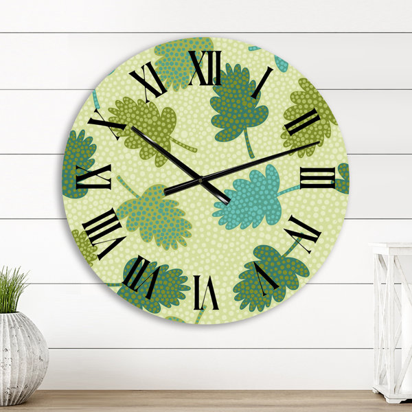 East Urban Home Modern Exotic Tropical Leaves II Wall Clock | Wayfair
