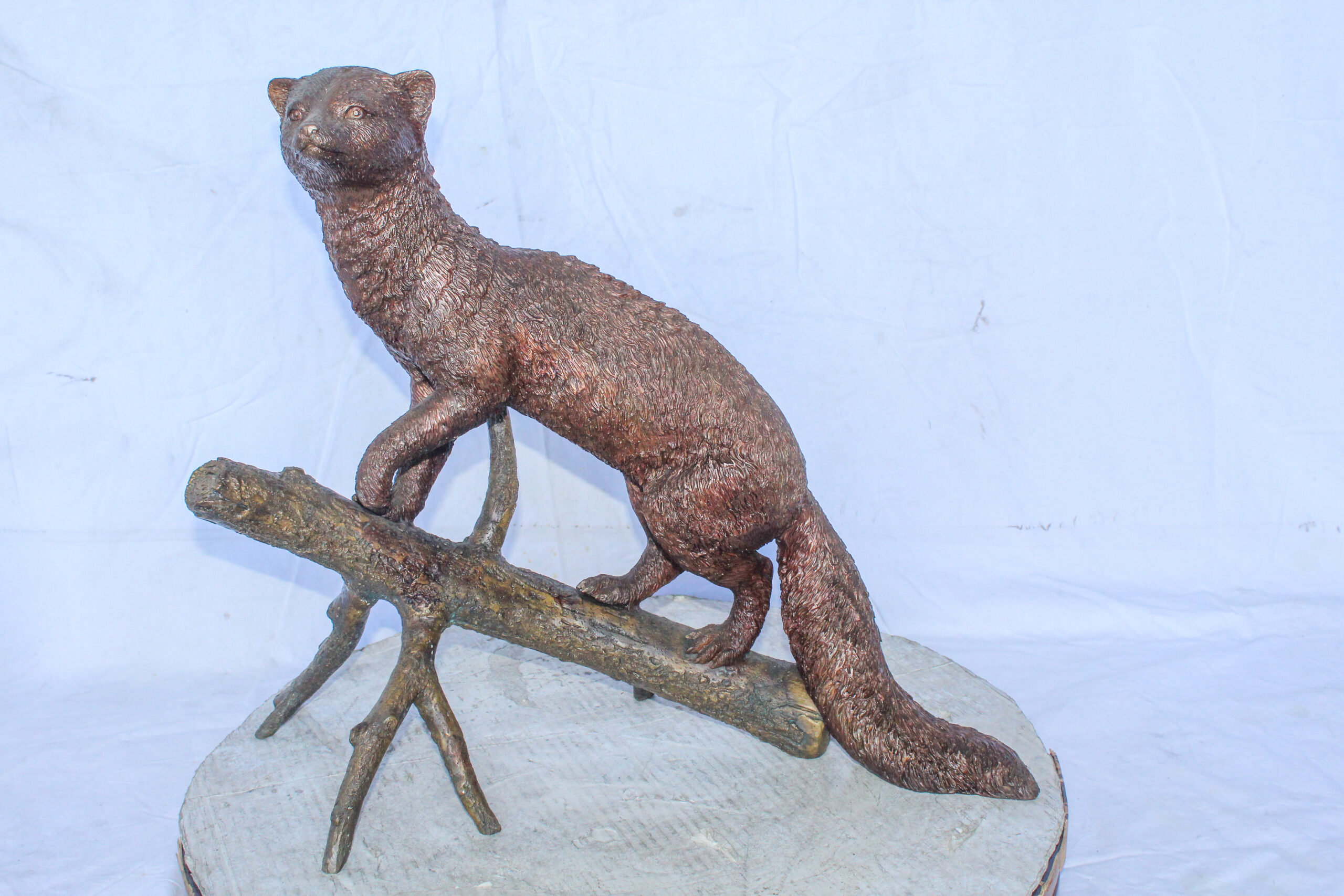 Nifao Collection Bronze Statue of a Mongoose Climbing a Tree Branch 24 ...