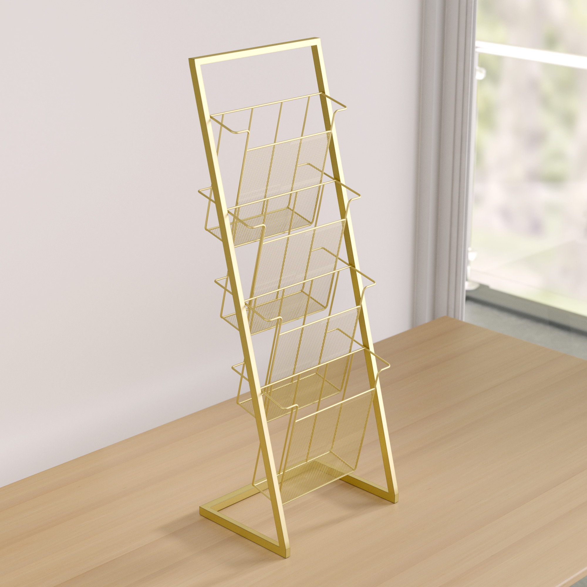 Mercury Row Metal 4 Slot Magazine Holder with Tall Stand & Reviews ...