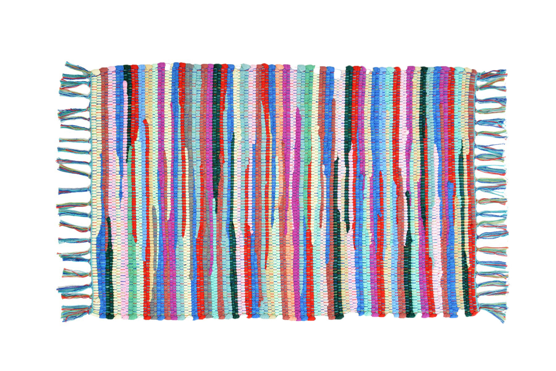 World Menagerie Nisbet Handwoven Multicolour Rag Rug | Wayfair.co.uk