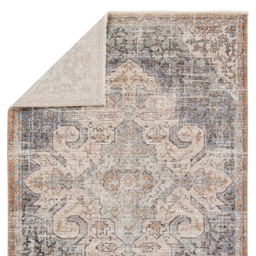 Langley Street Iroh Medallion Tan/ Blue Rug | Wayfair