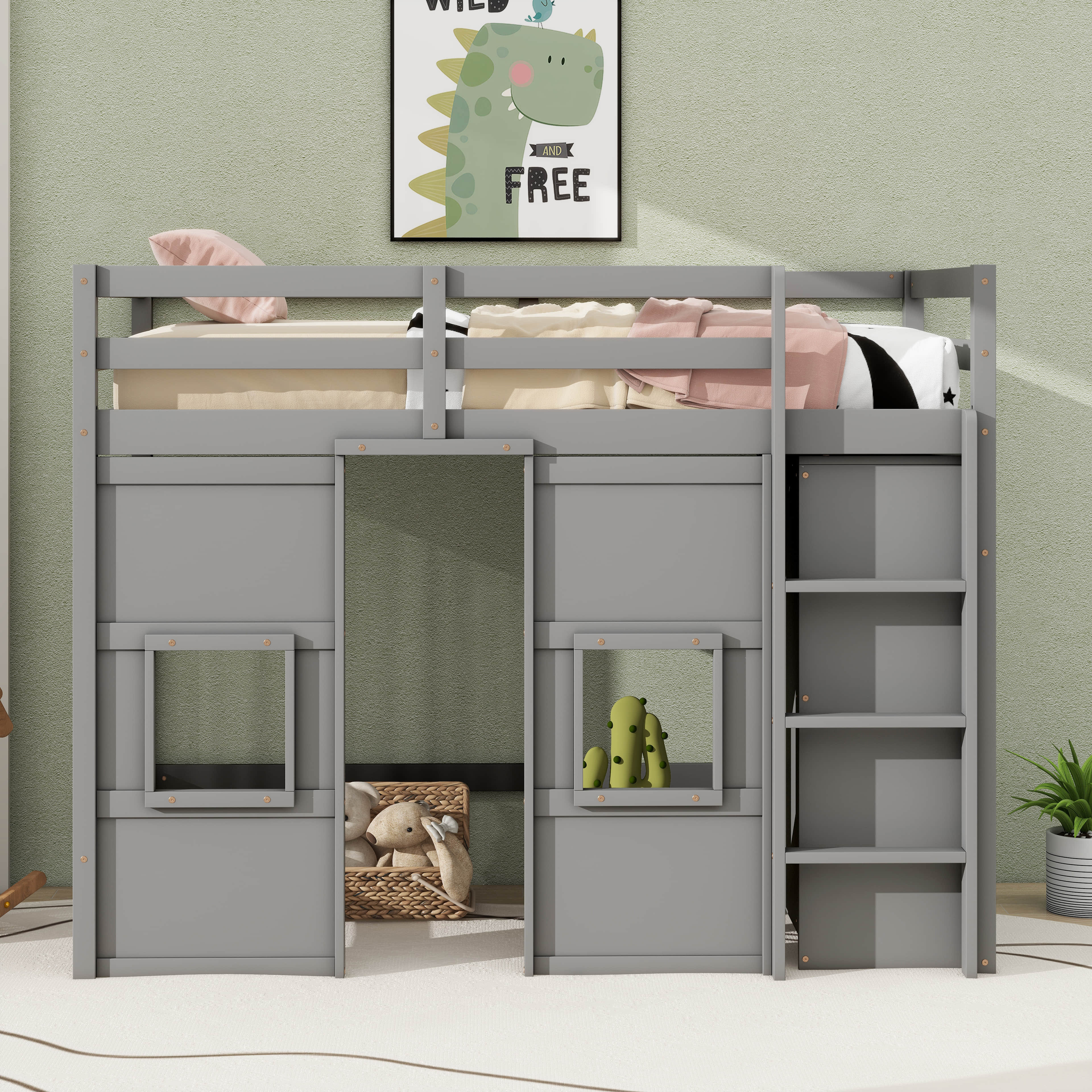 Harriet Bee Jomar Kids Twin Loft Bed | Wayfair