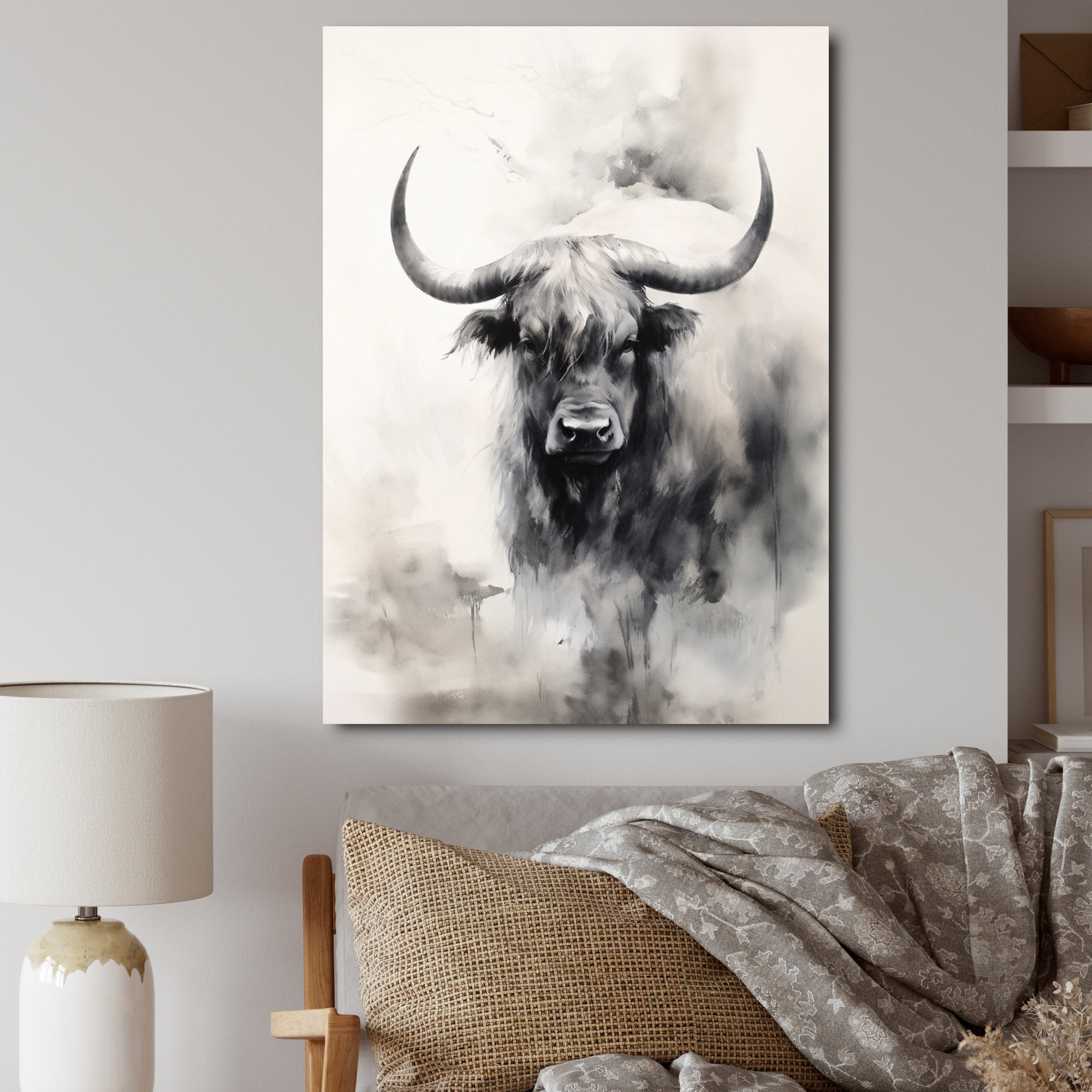 Union Rustic Asian Art Yaks Sumi II - Asian Wall Decor | Wayfair