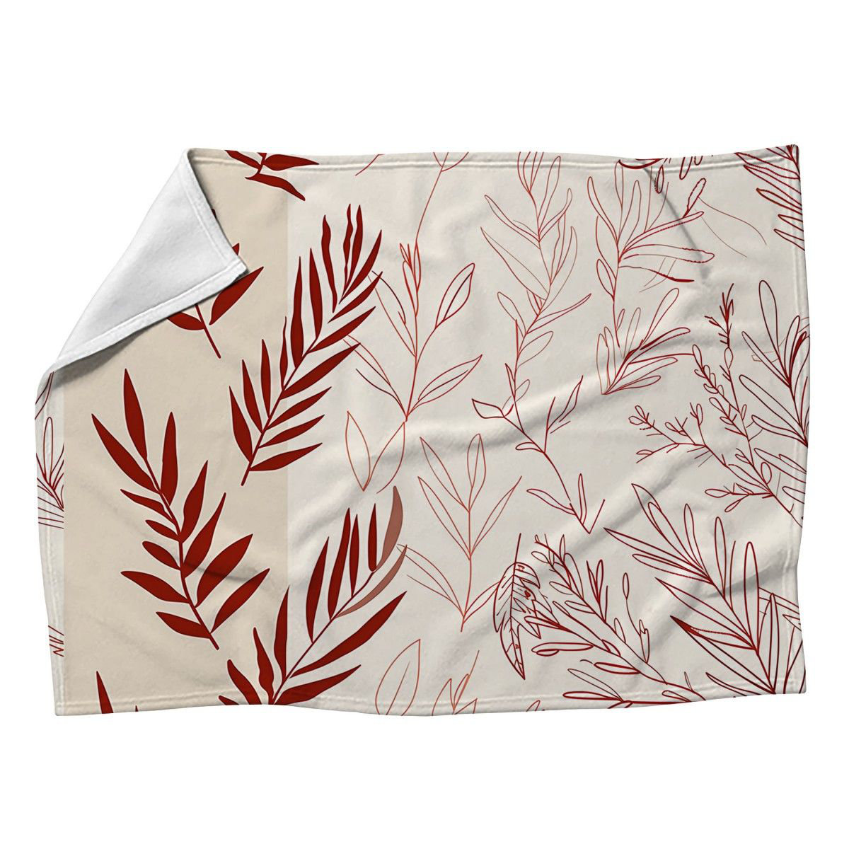 VisionDecor Botanical Cool Motif Botanical Fleece Blanket | Wayfair