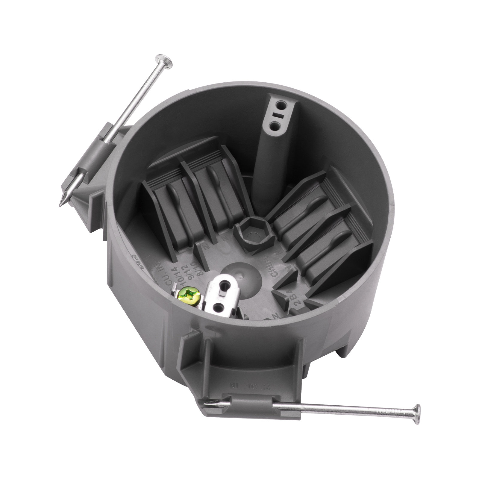 MW LIGHTING 10 PK Round Nail-On Outlet box 20CI , Junction Box, Plastic ...