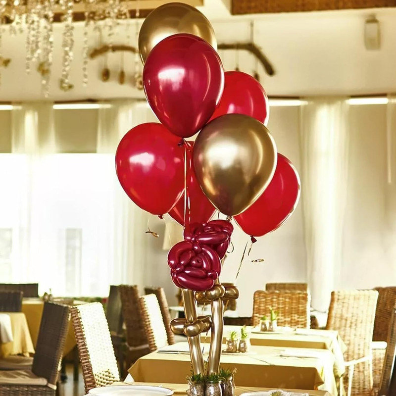 The Party Aisle™ Red and Gold Balloon, 60 Pack 12 Inch Different Shades ...