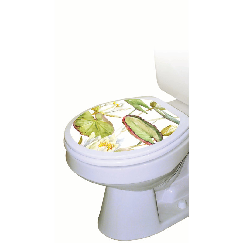 Toilet Tattoos Lotus Blossom Toilet Seat Sticker, Lid Decal | Wayfair