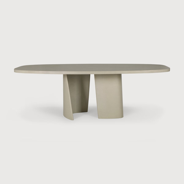 Ethnicraft Canyon outdoor dining table - concrete - Light Grey - oval ...
