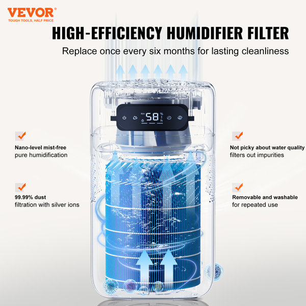 George Oliver 5L(1.32G) Evaporative Humidifier for 538.2 sqft Air ...