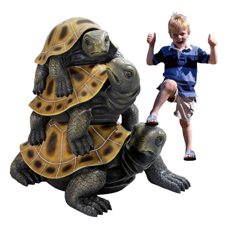 Design Toscano Three's a Crowd Stacked Turtle Giant Statue | Wayfair