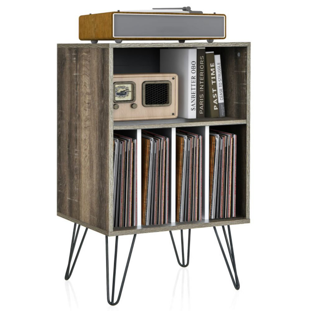 George Oliver Freestanding Record Player Stand Record Storage Cabinet ...