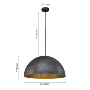 Mercer41 Industrial Oversized Large Metal Dome Pendant & Reviews | Wayfair