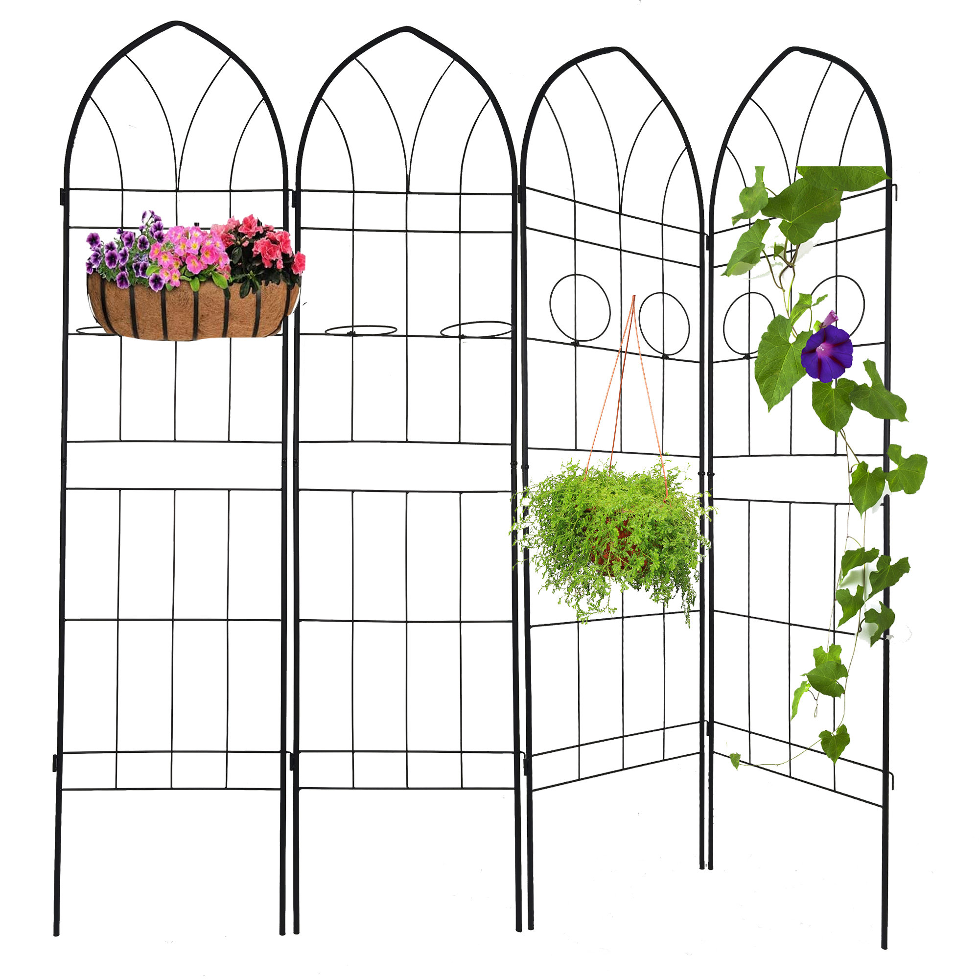 Red Barrel Studio 4 Pack Metal Garden Trellis For Climbing Plants 78.7 ...