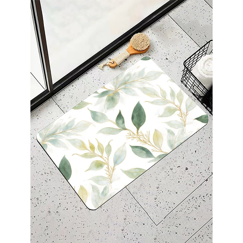 Bay Isle Home™ Fresh Eucalyptus Leaf Decor Bath Mat, 36 X 24 | Wayfair