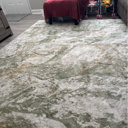 Wrought Studio Charniqua Modern Abstract Marble Design Green Area Rug ...