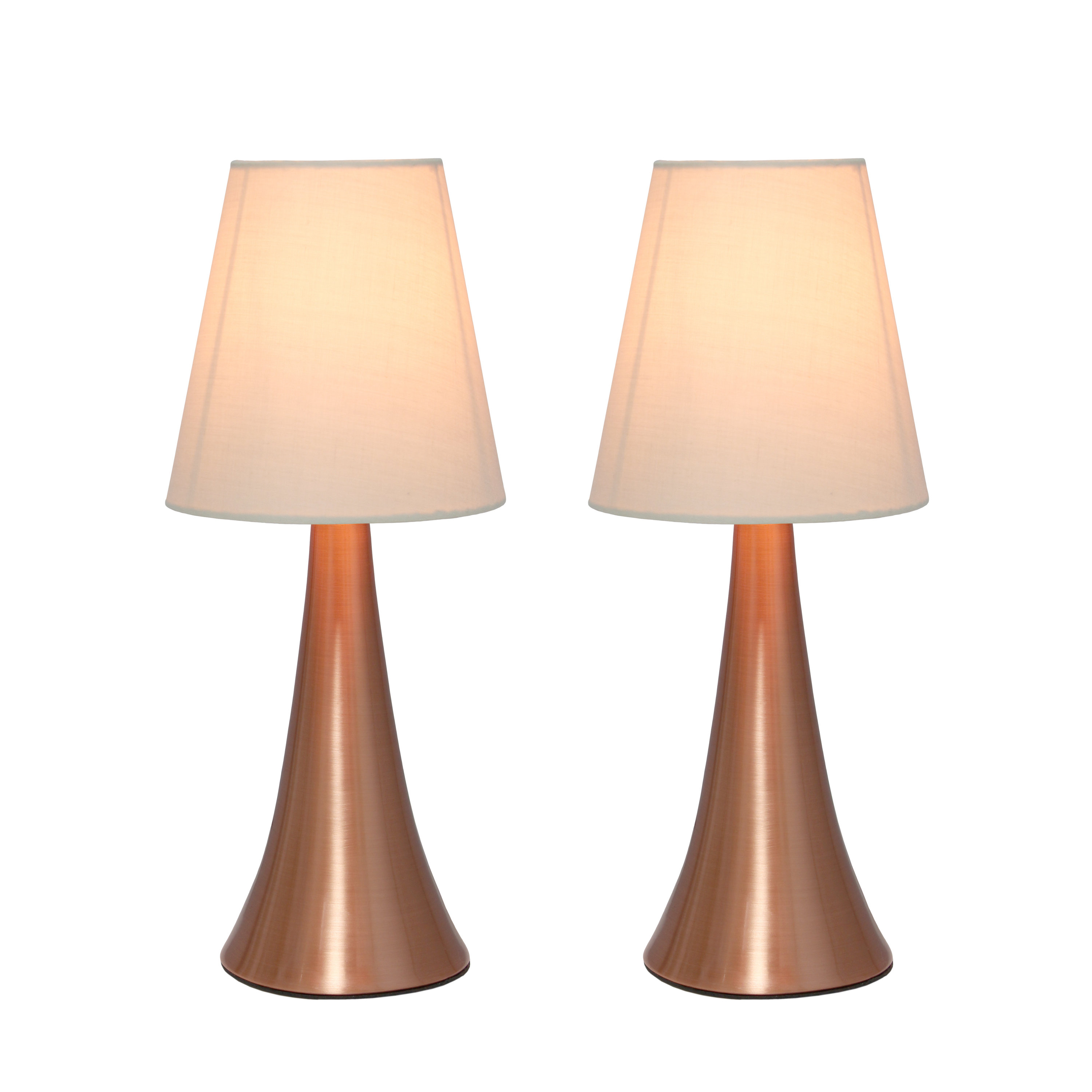 Mercer41 Creekwood Home 12" Chic And Contemporary Mini Touch Lamp Duo ...