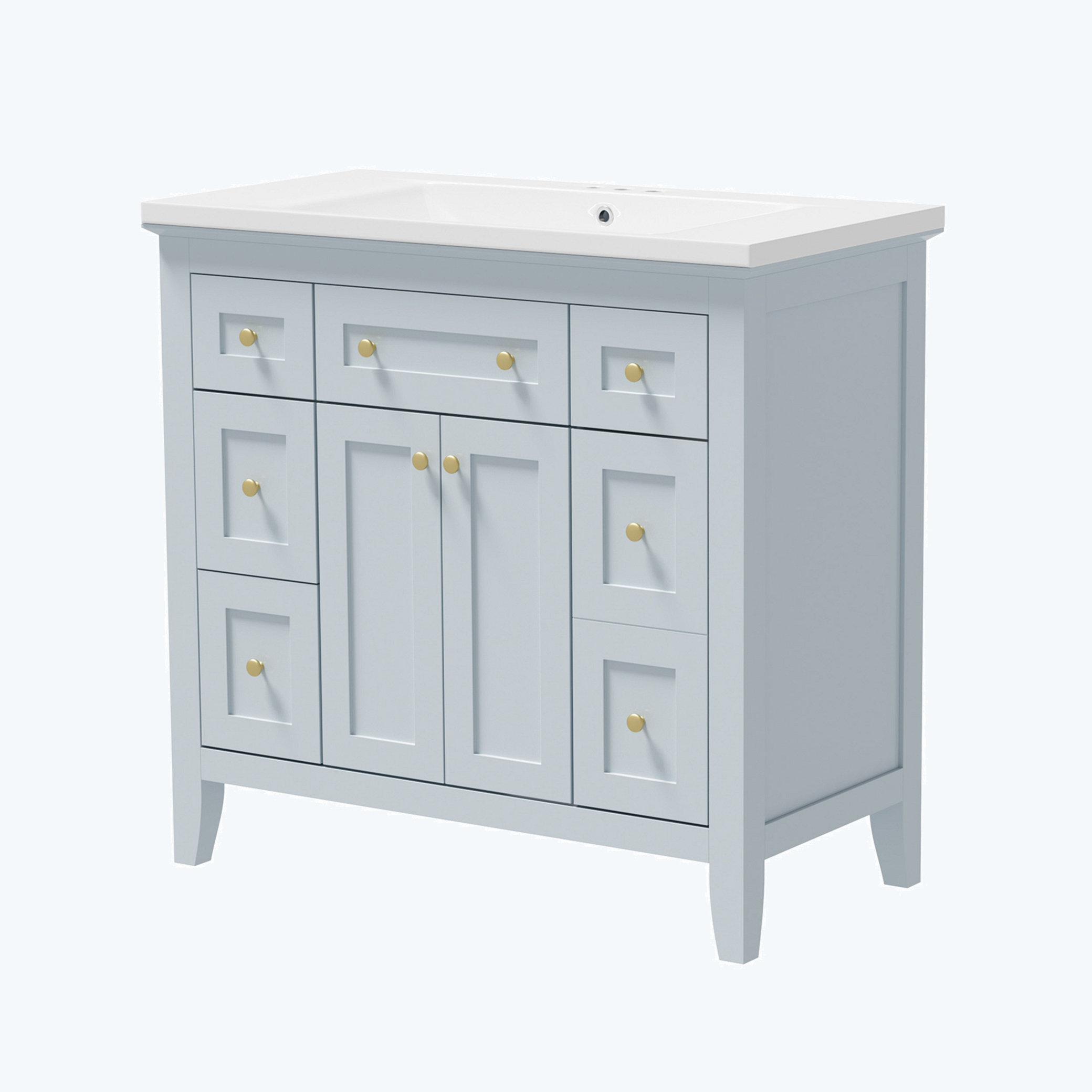 Lark Manor 36'' Bathroon Vanity with Resin Sink Combo Set, Modern ...