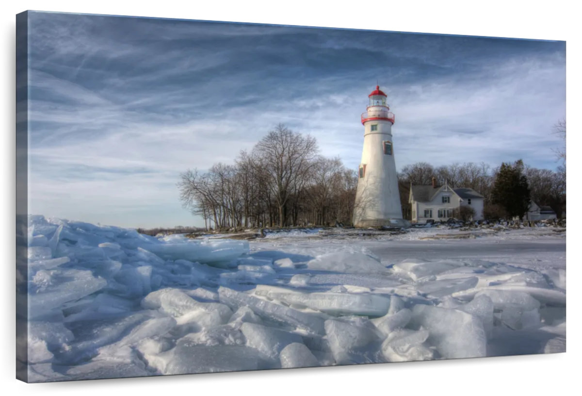 Breakwater Bay Aletra Winter At Marblehead Lighthouse | Wayfair
