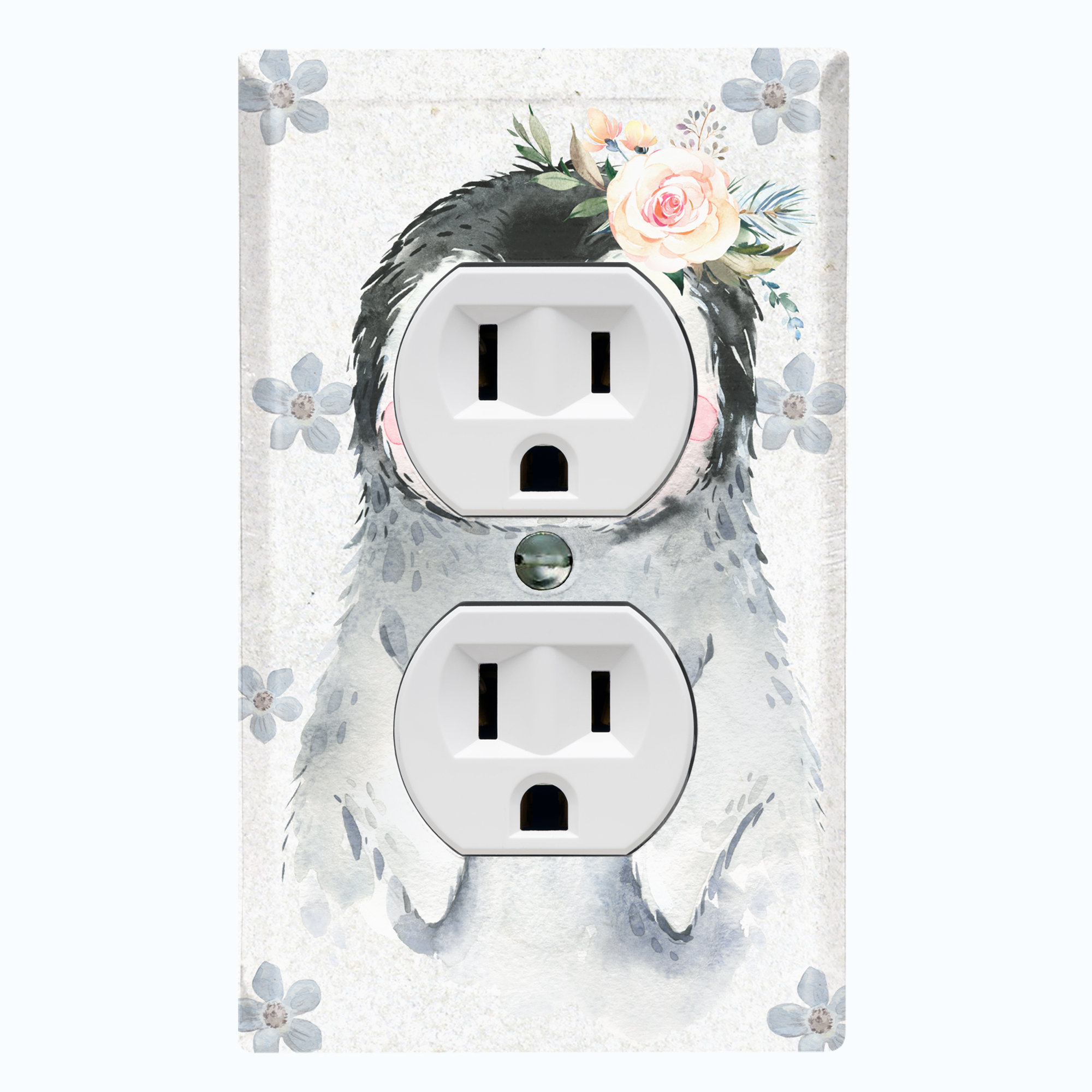 WorldAcc Cute Nursery Animal Penguin Flower 1-Gang Toggle Light Switch ...
