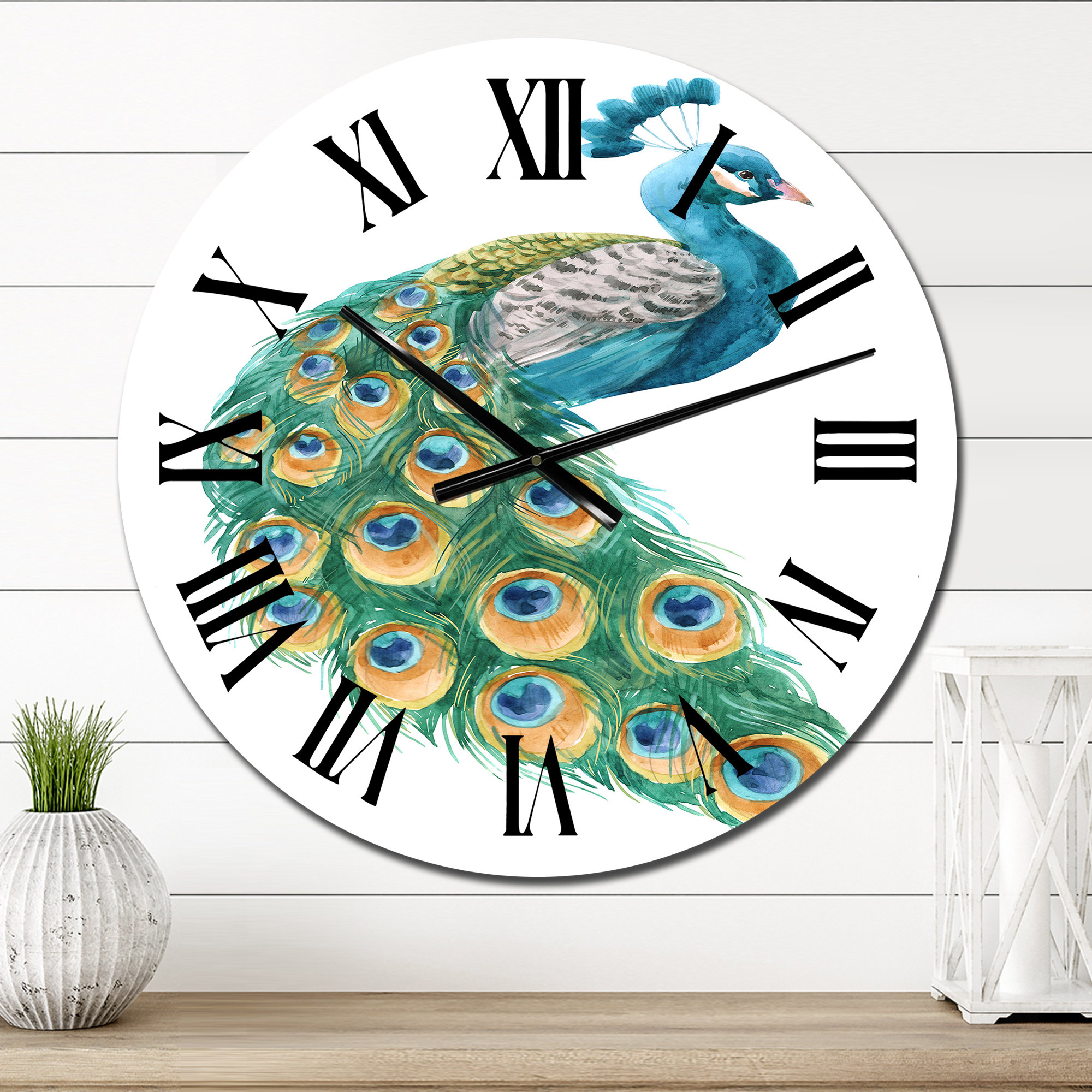 peacock blue clock