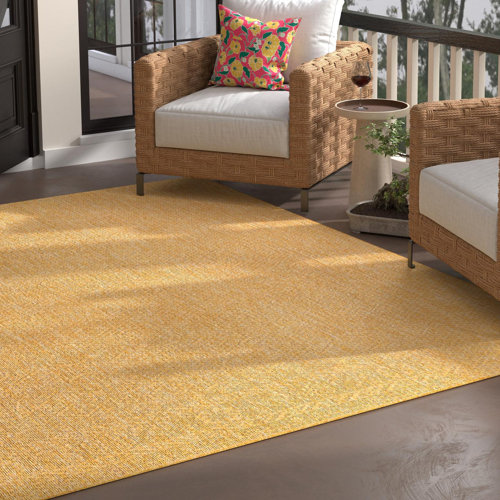 Unique Loom Corn Harvest Yellow Indoor/Outdoor Rug & Reviews | Wayfair