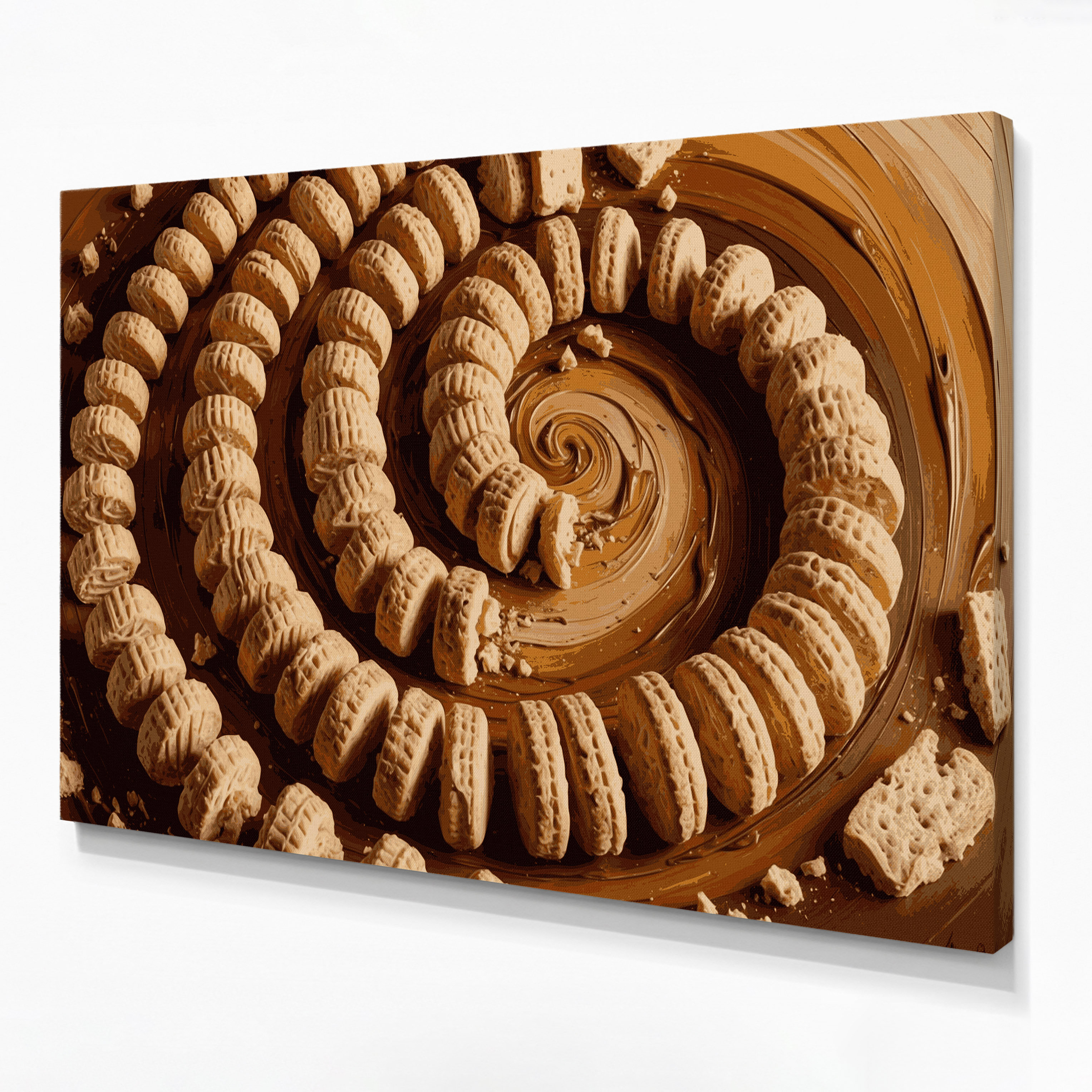 Dakota Fields Desserts Digestive biscuits Brown Canvas Wall Art | Wayfair