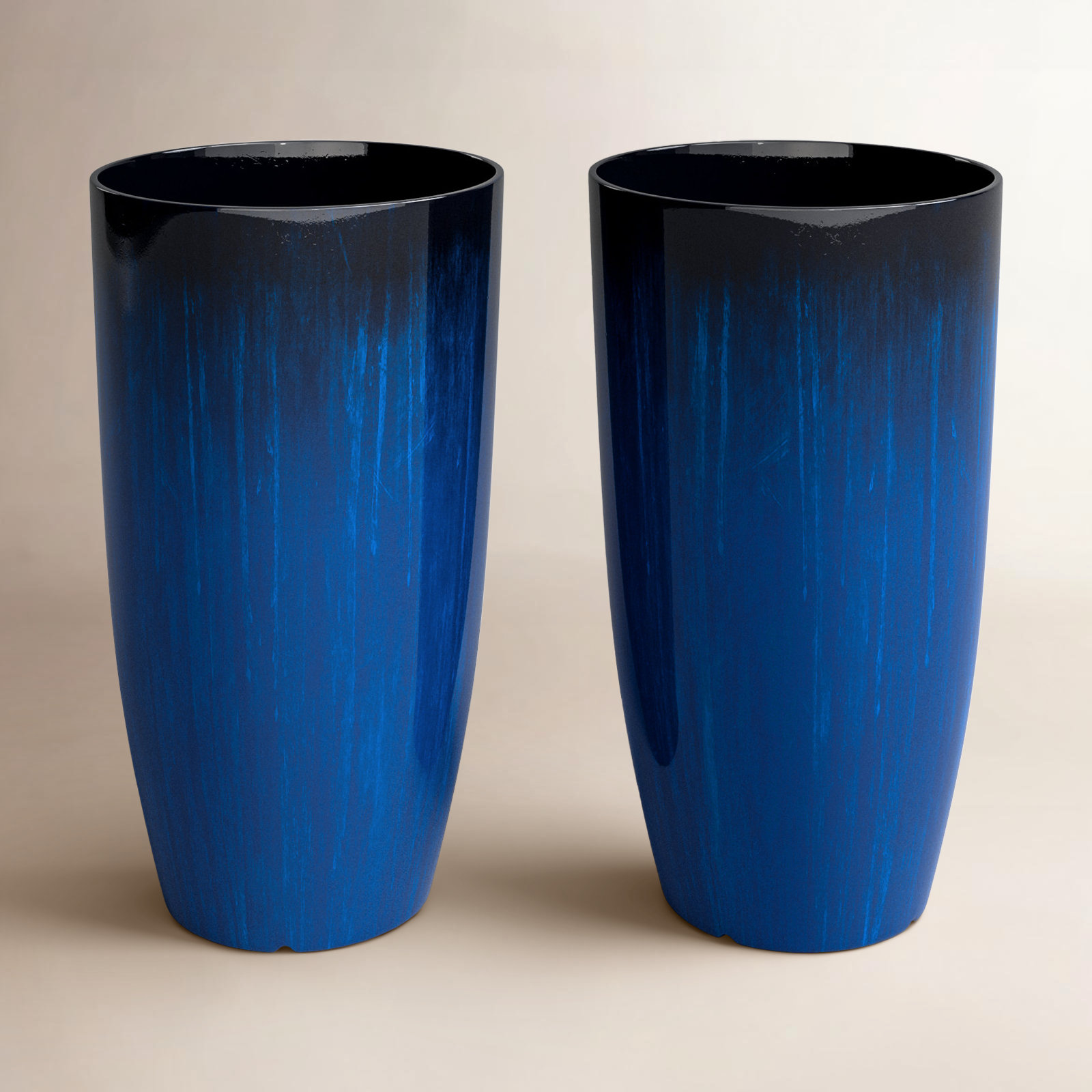 Birch Lane™ Set Of 2 Oversized Gradient Green Faux Ceramic Tall Plastic ...