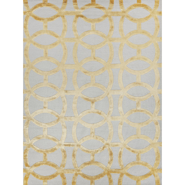 Exquisite Rugs Metro-Velvet Wool Geometric Area Rug in Beige | Perigold