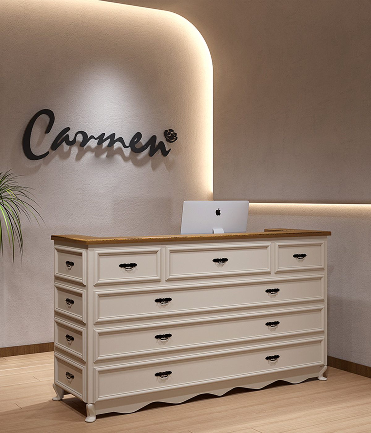 Wildon Home® 70.87" Rectangular Solid Wood Reception Desk | Wayfair