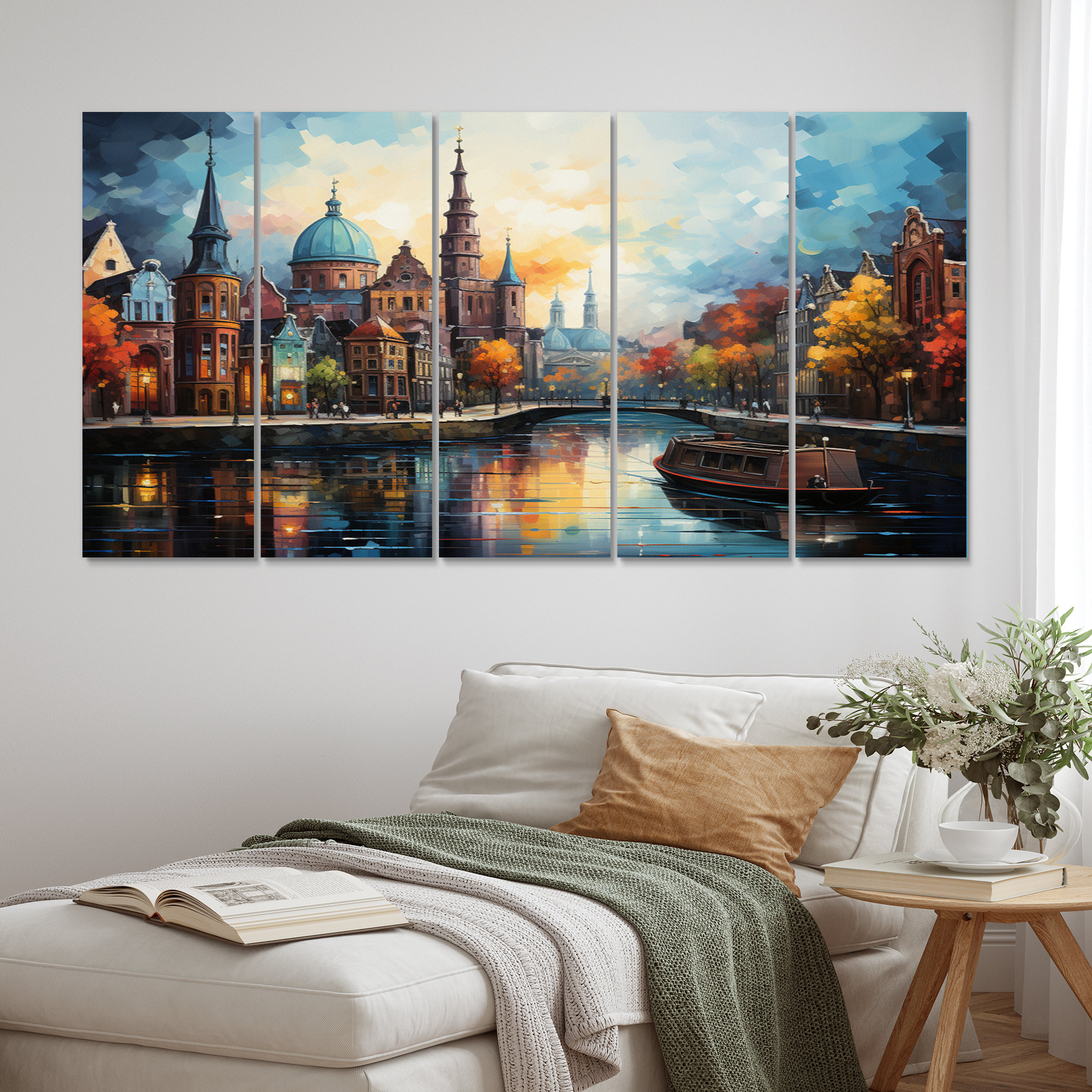 Design Art Colorful Netherlands City of Canals I - Cityscapes Metal Art ...