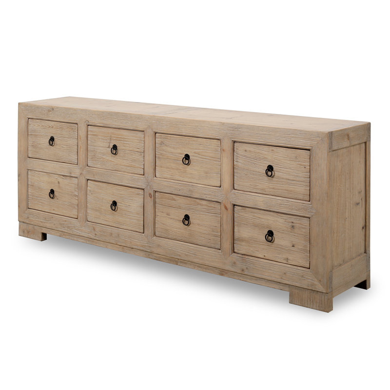 Lily's Living Capri 88.6" Wide 8 Drawer Pine Wood Sideboard | Wayfair