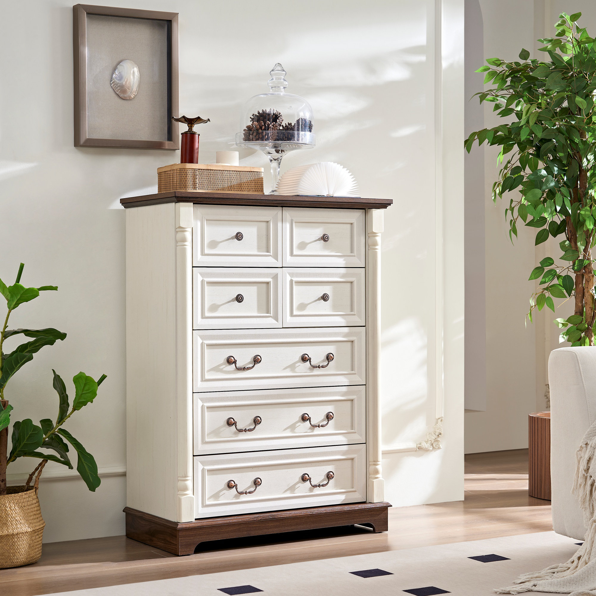 Ophelia & Co. Drawer Dresser Chest For Bedroom With Wooden Base And ...